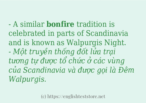 Các cách dùng từ "bonfire" - EnglishTestStore Tiếng Việt