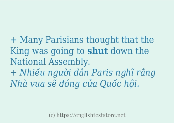 Các câu ví dụ và cách sử dụng từ "shut" - EnglishTestStore Tiếng Việt