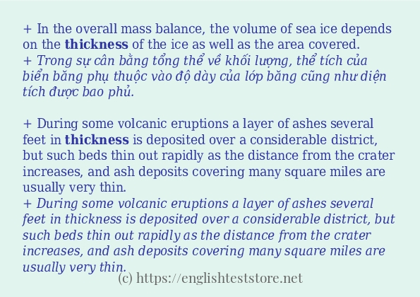 Cách dùng từ "thickness" - EnglishTestStore Tiếng Việt