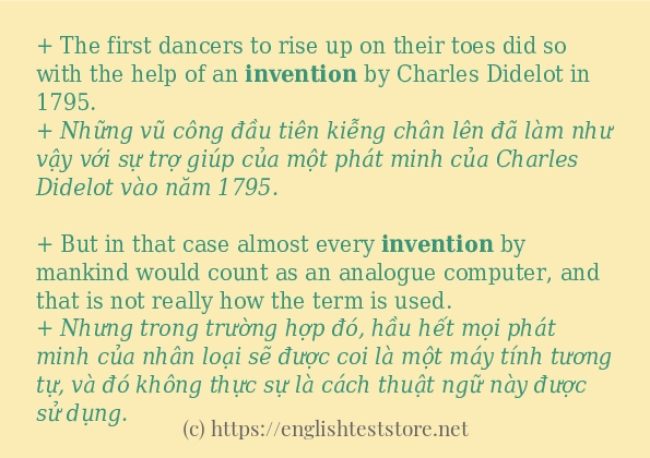 Cách sử dụng và câu ví dụ của từ "invention" - EnglishTestStore Tiếng Việt