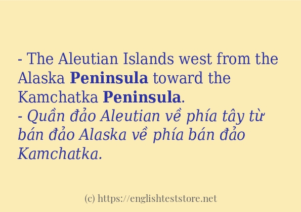 "peninsula" ví dụ cách dùng trong câu - EnglishTestStore Tiếng Việt